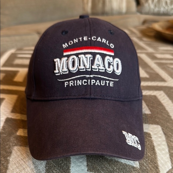 unbranded | Accessories | Vintage Monaco Embroidered Cap Faded Navy ...